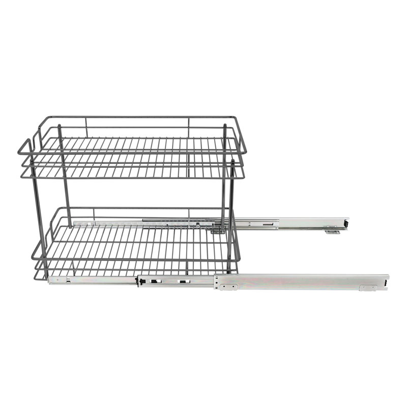 Rebrilliant Melan 2-Tier Pull-out Cabinet Organizer Kitchen Shelves ...