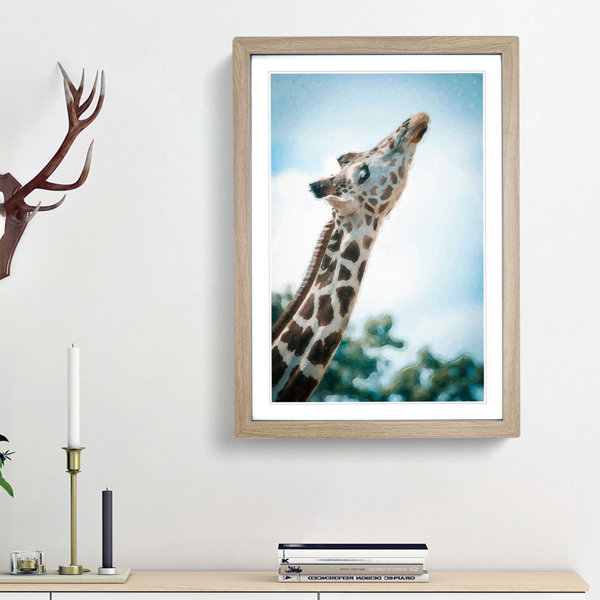 East Urban Home Stretching Giraffe - Picture Frame Graphic Art Print ...