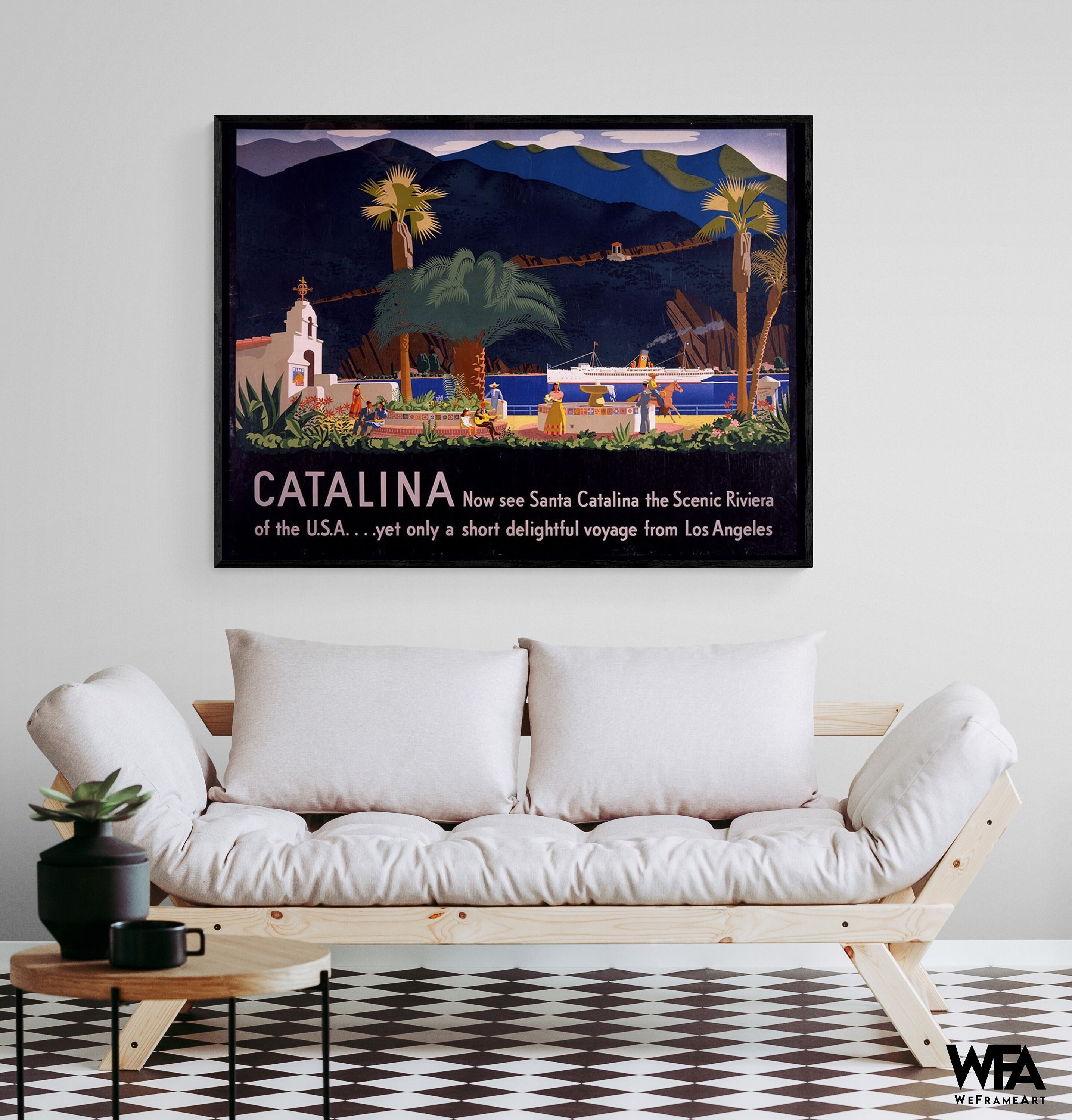 WeFrameArt Catalina Travel Poster, Cool Retro Poster Print, Travel ...