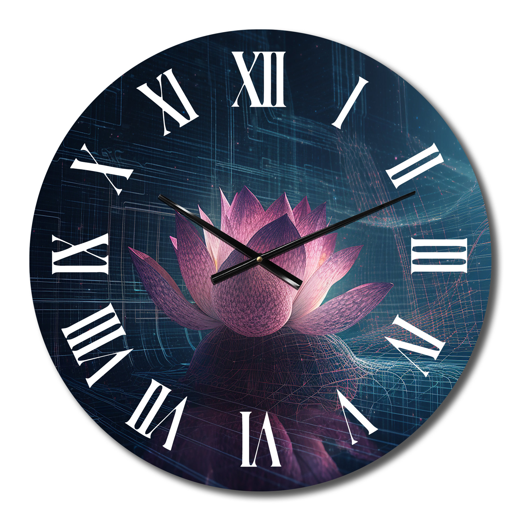 Design Art Urban Enlightenment Blossoming Pink Lotus II Metal Wall ...