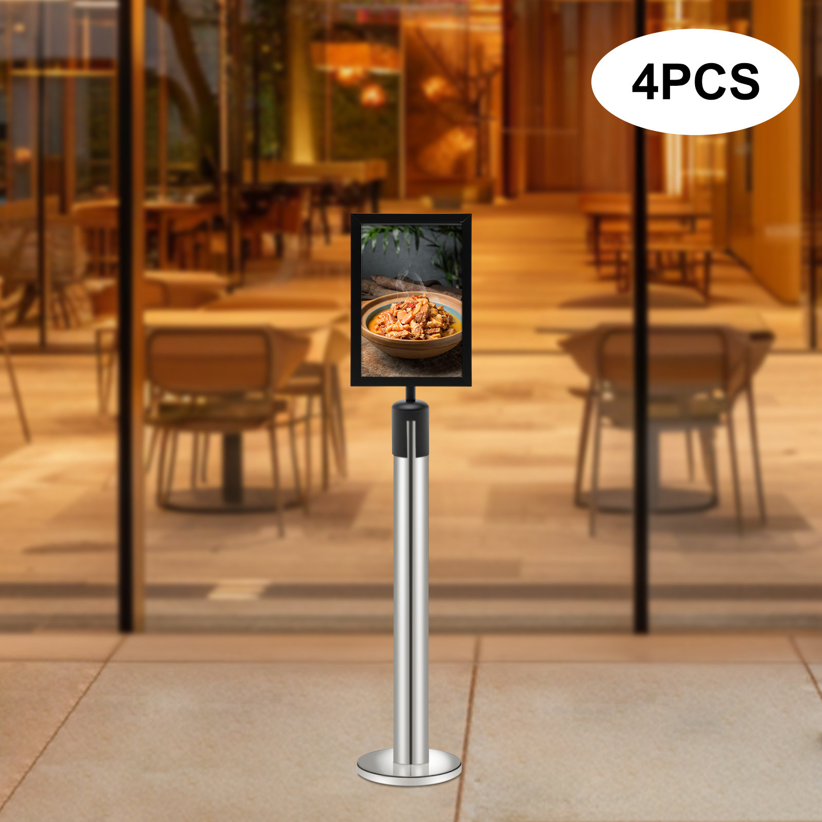 SUNYOU 4-Pack Sign Holders-8.6(D) X 12.6(H)Inch Advertising Sign Boards ...