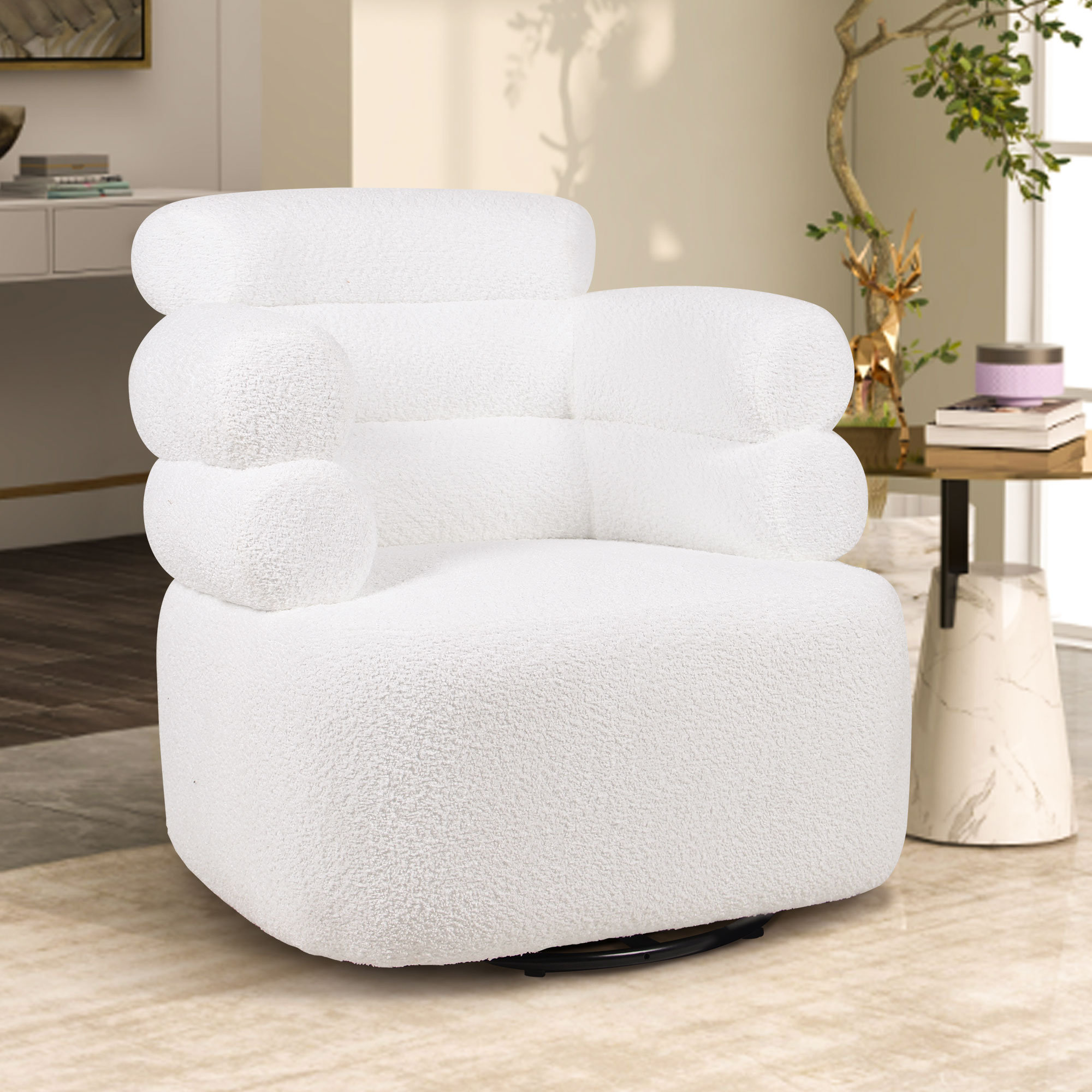 Mercer41 Aghamjot 32.9'' Wide Modern Soft Novelty Microfiber ...