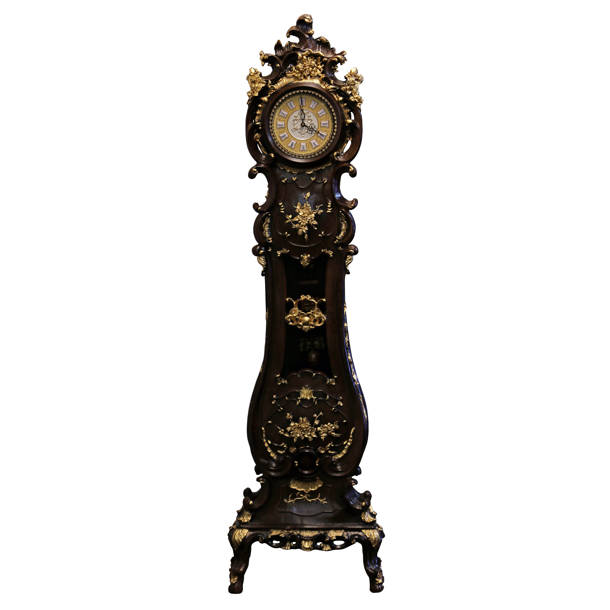 Three Star 74'' H Polyresin Grandfather Clock with Adjustable Chime ...