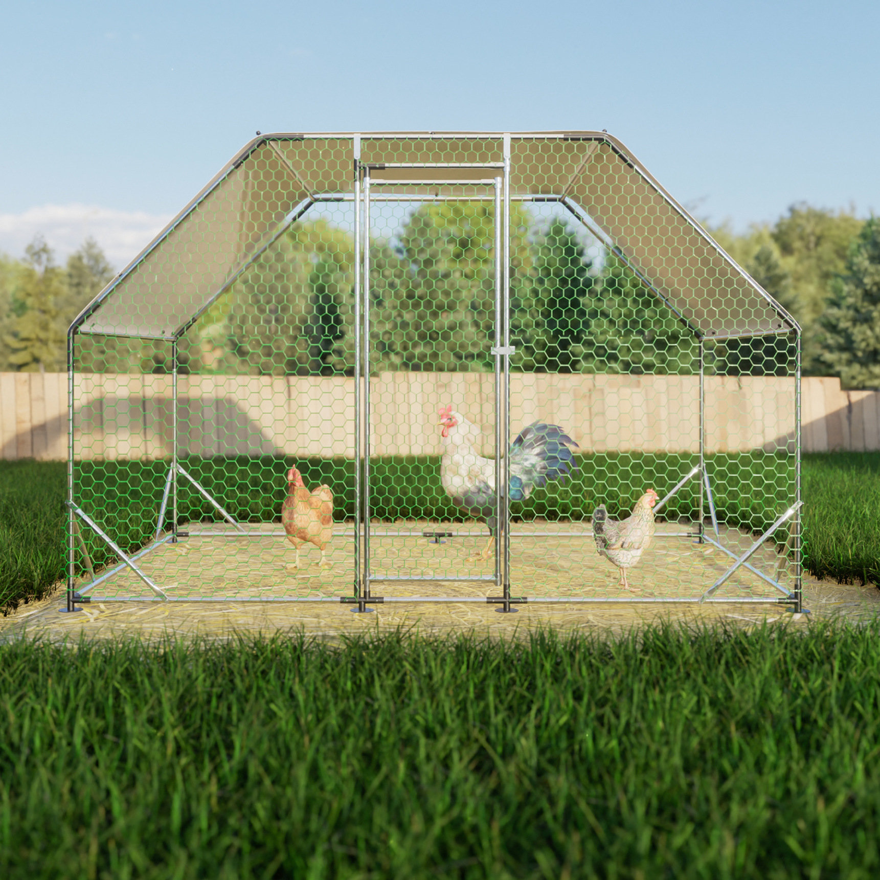 Tucker Murphy Pet™ Metal Chicken Run With Small Mesh Gaps For Pet - Prevents Predator Attacks ...