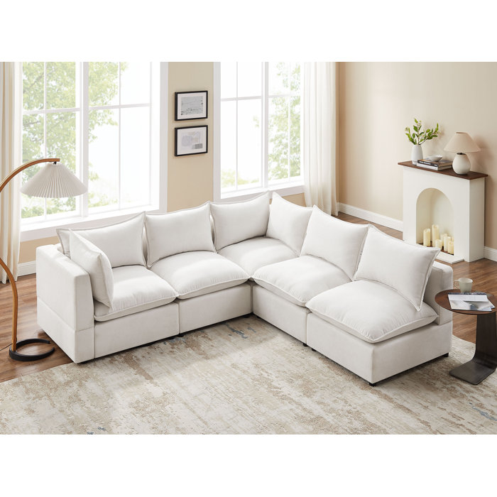 Latitude Run® Rayners 5 - Piece Upholstered Sectional & Reviews | Wayfair