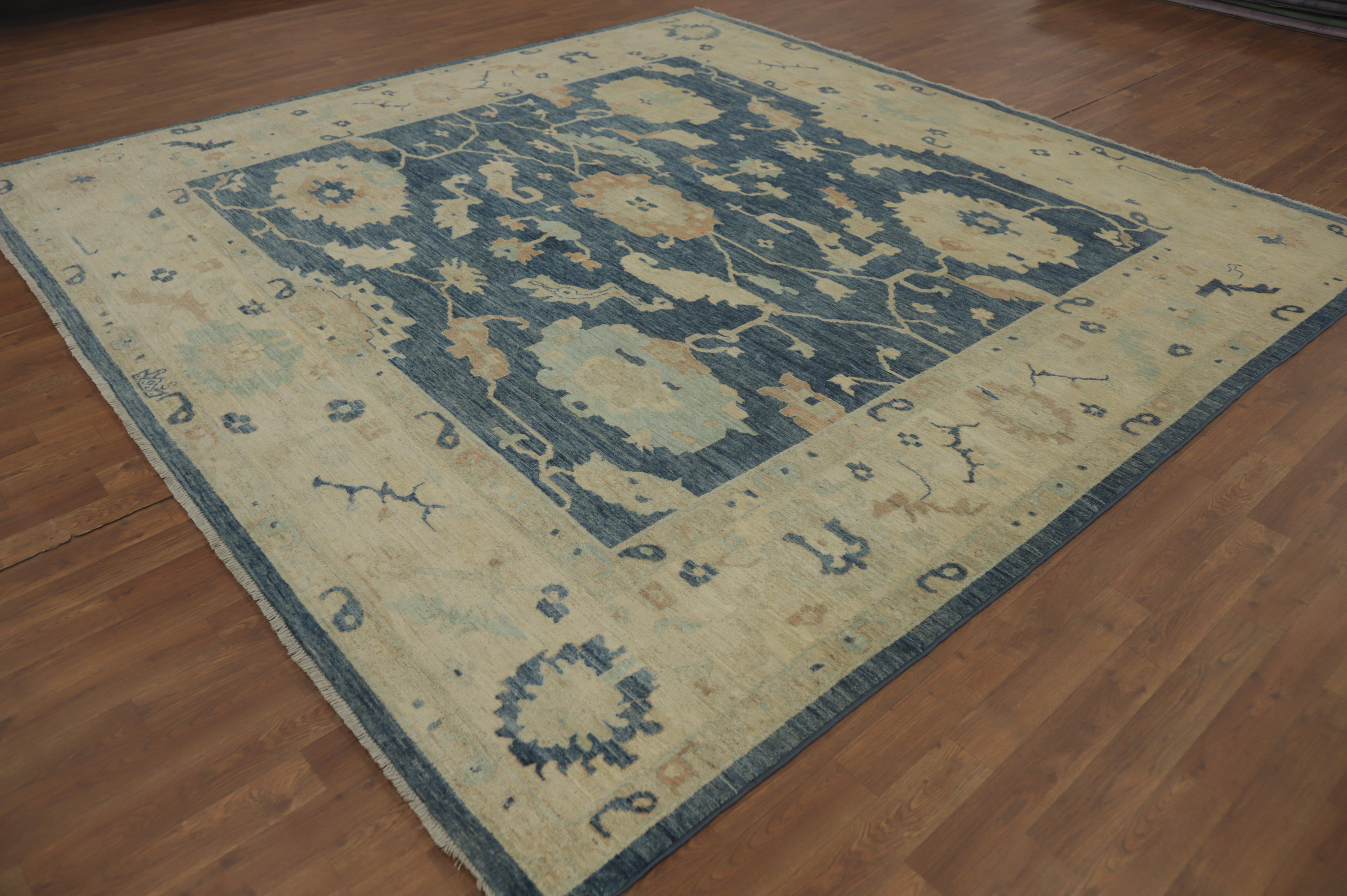 Bloomsbury Market Vegetable Dye Blue Oushak Room Size Square Area Rug ...