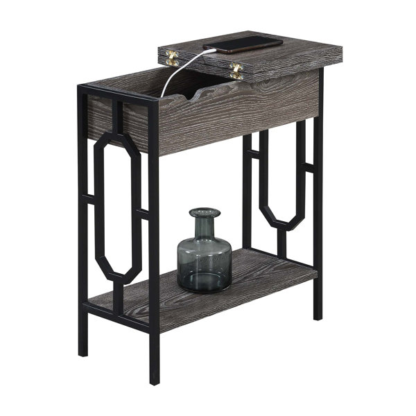 Latitude Run® Minburn 24"H End Table with Storage and Built-In Outlets ...