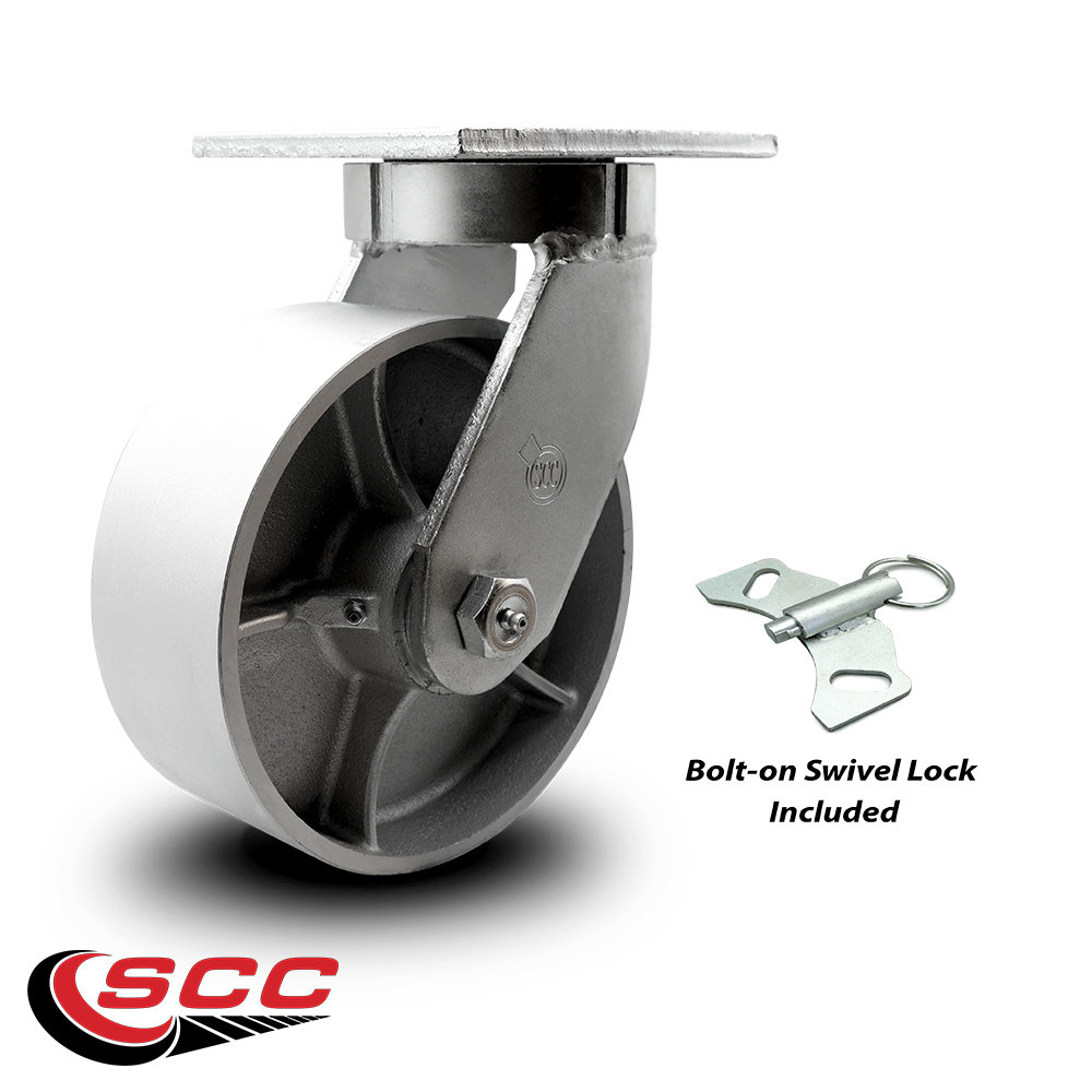 Service Caster Heavy Duty Semi Steel Cast Iron Wheel Swivel Caster with ...