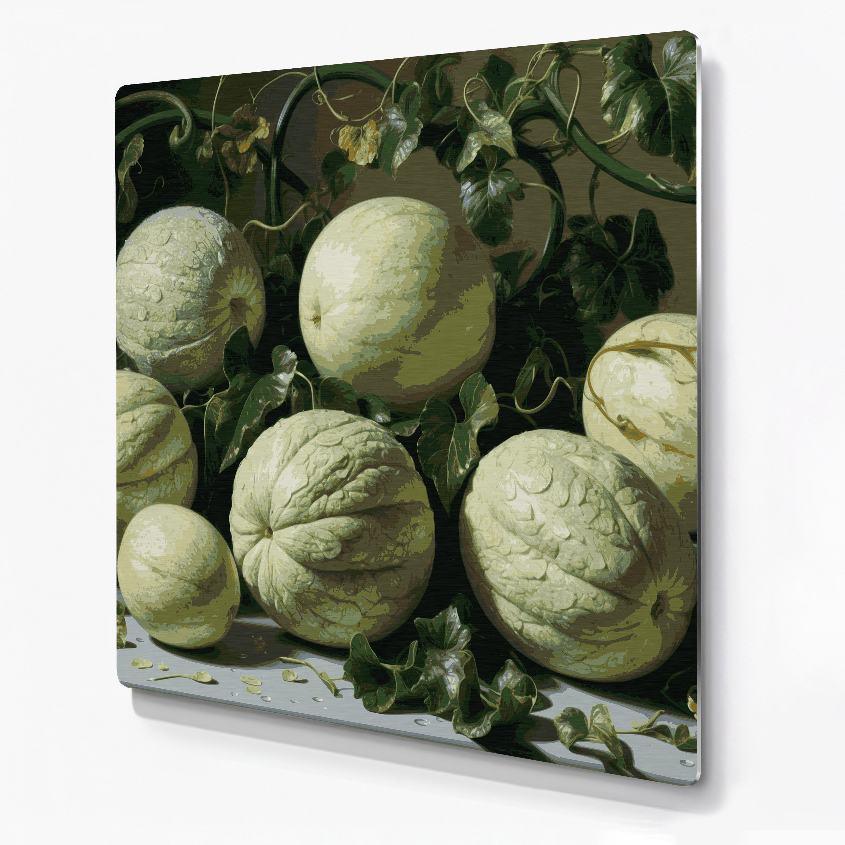 Hokku Designs Fruit Winter Melon Green Metal Wall Art | Wayfair