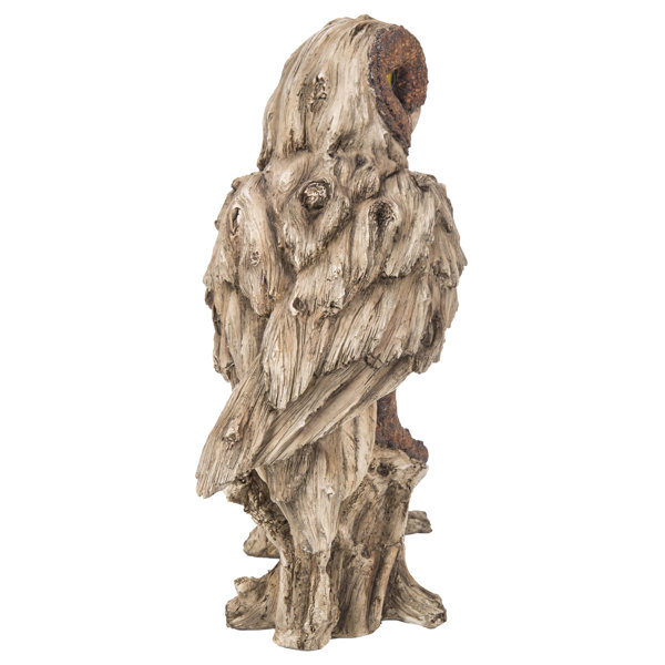 Hi-Line Gift Ltd. Driftwood Barn Owl On Stump Statue & Reviews | Wayfair