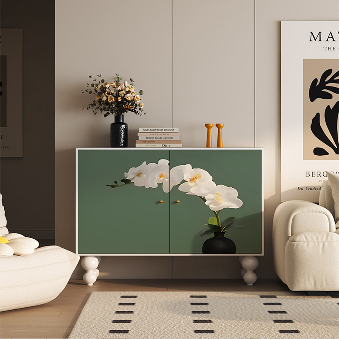 DURBIL Wood Decorative Storage Cabinet with Metal Handles | Wayfair