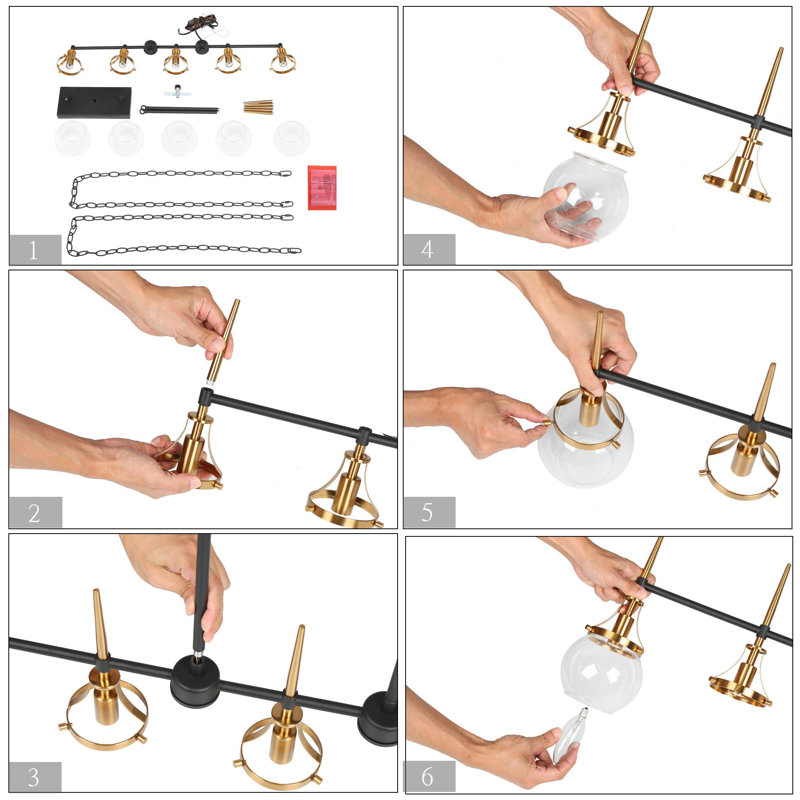 Mercer41 Loram 5 - Light Kitchen Island Pendant & Reviews - Wayfair Canada