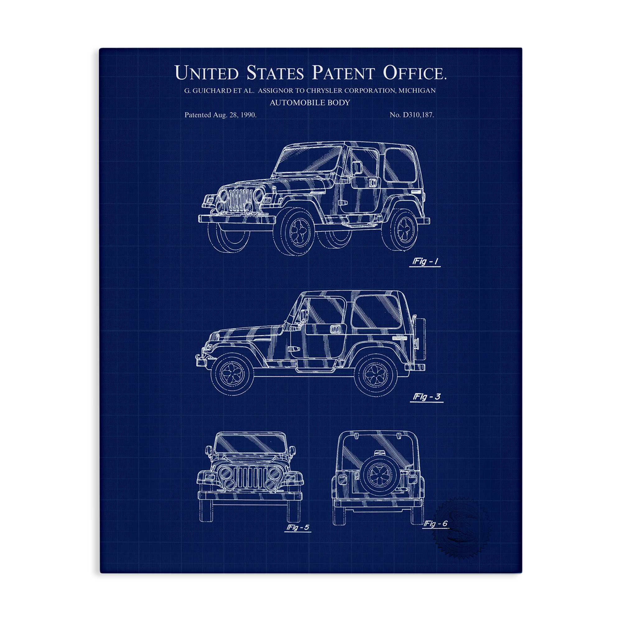 Williston Forge Automobile Body Blueprint Canvas Wall Art by Karl ...