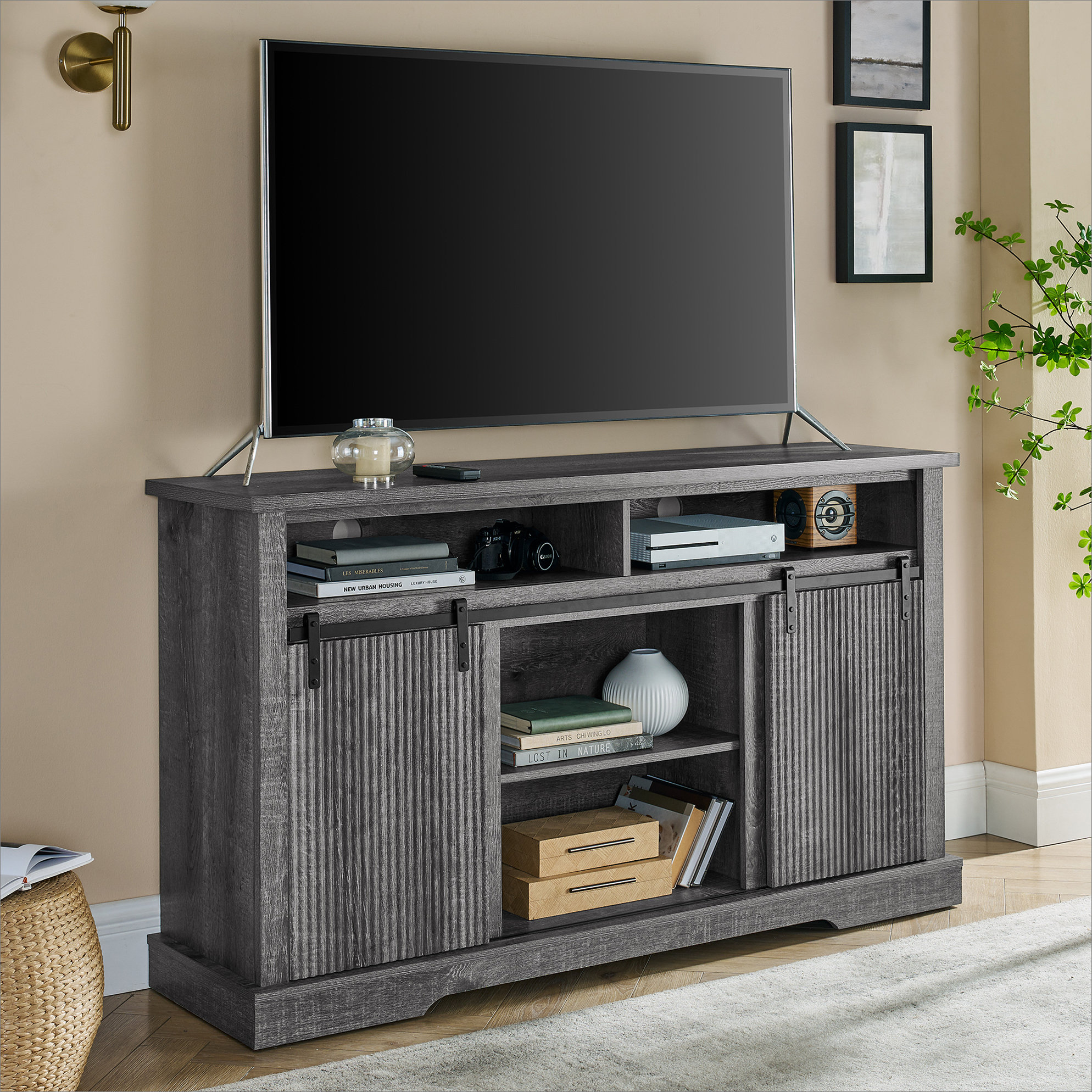 August Grove® TV Stand for 65 Inch TV, Entertainment Center with ...
