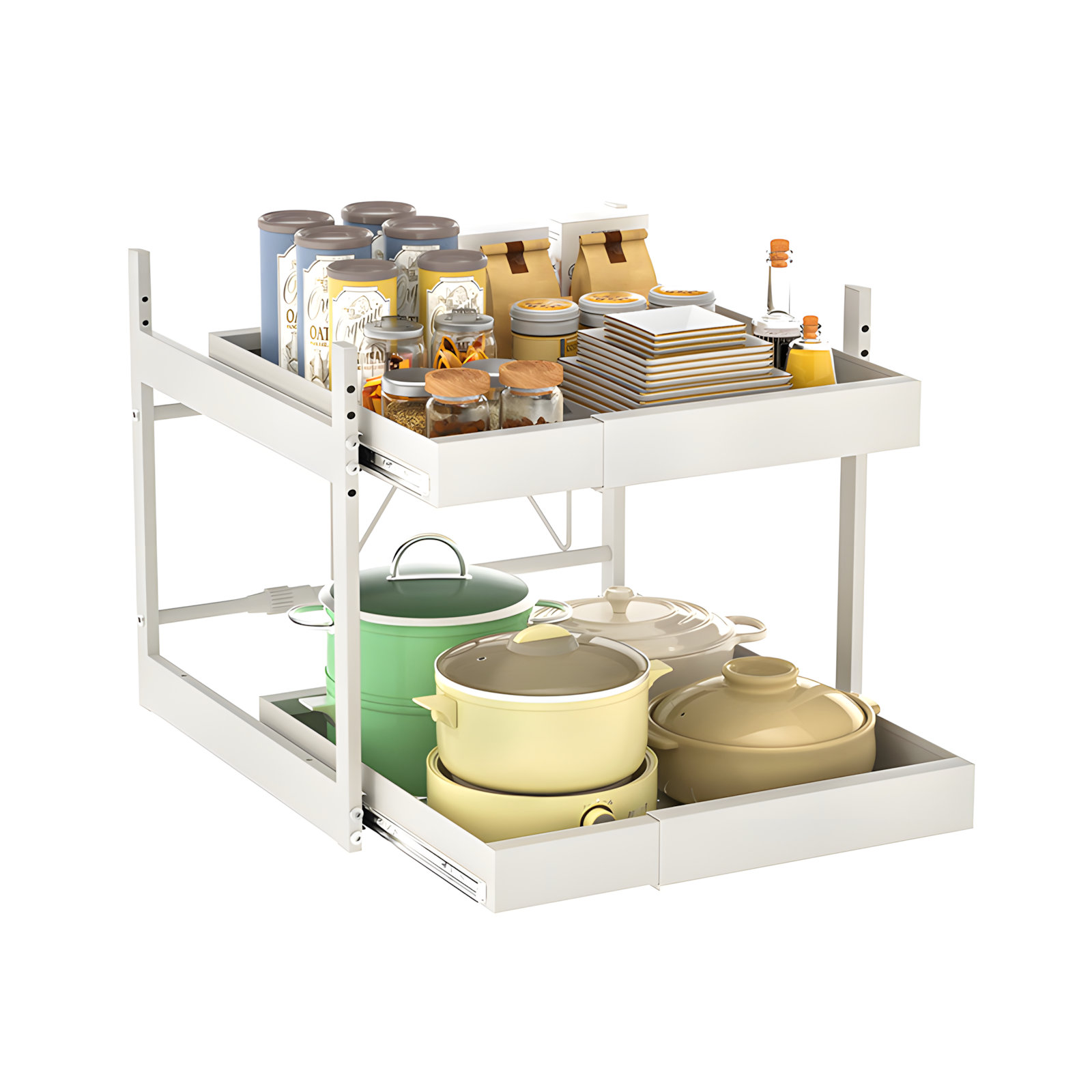Latitude Run® Expandable Kitchen Storage Organizer, No Drill Cabinet ...