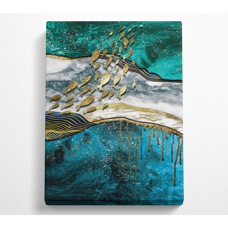 House of Hampton Gold Fish Canvas Print | Wayfair.co.uk