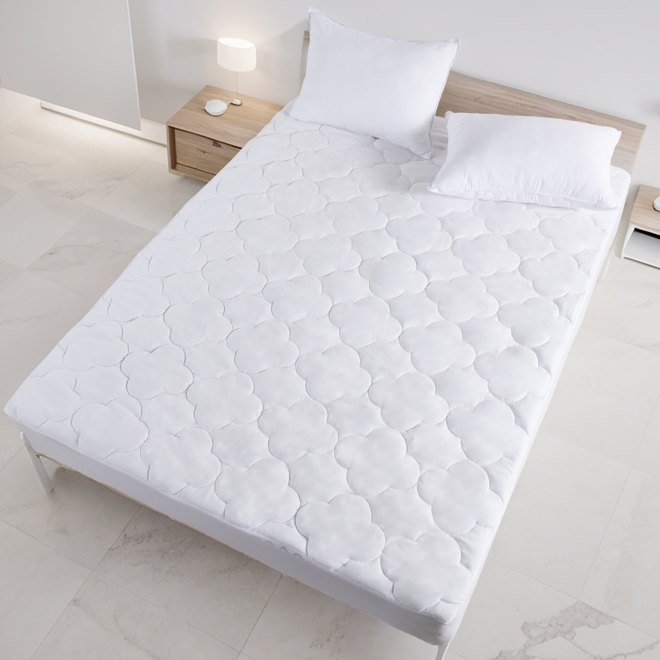 Alwyn Home White Fitted Quilted Mattress Pad Deep Pocket Mattress ...