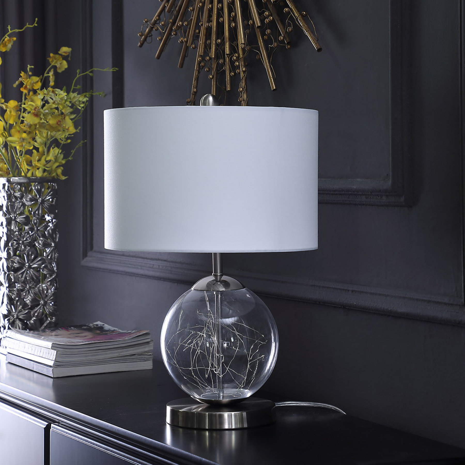 Ivy Bronx Glass Plasma Table Lamp | Wayfair