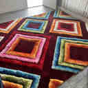 Latitude Run® Corey-Leigh Geometric Shag Red Area Rug & Reviews | Wayfair