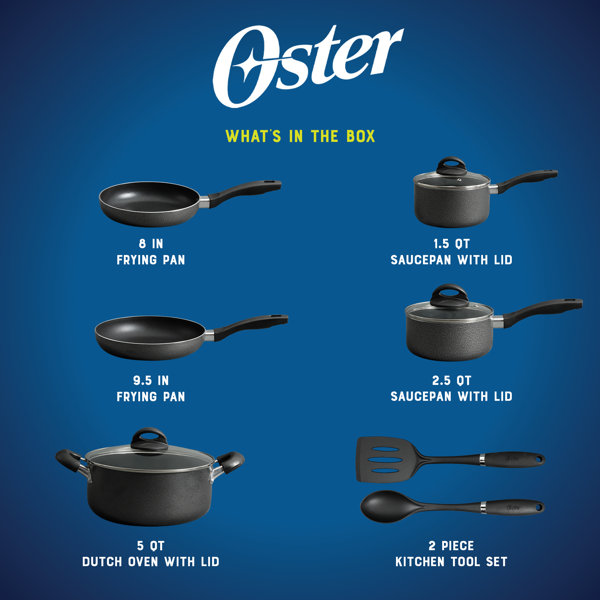 Oster Clairborne 10 Piece Aluminum Cookware Set With Tools | Wayfair