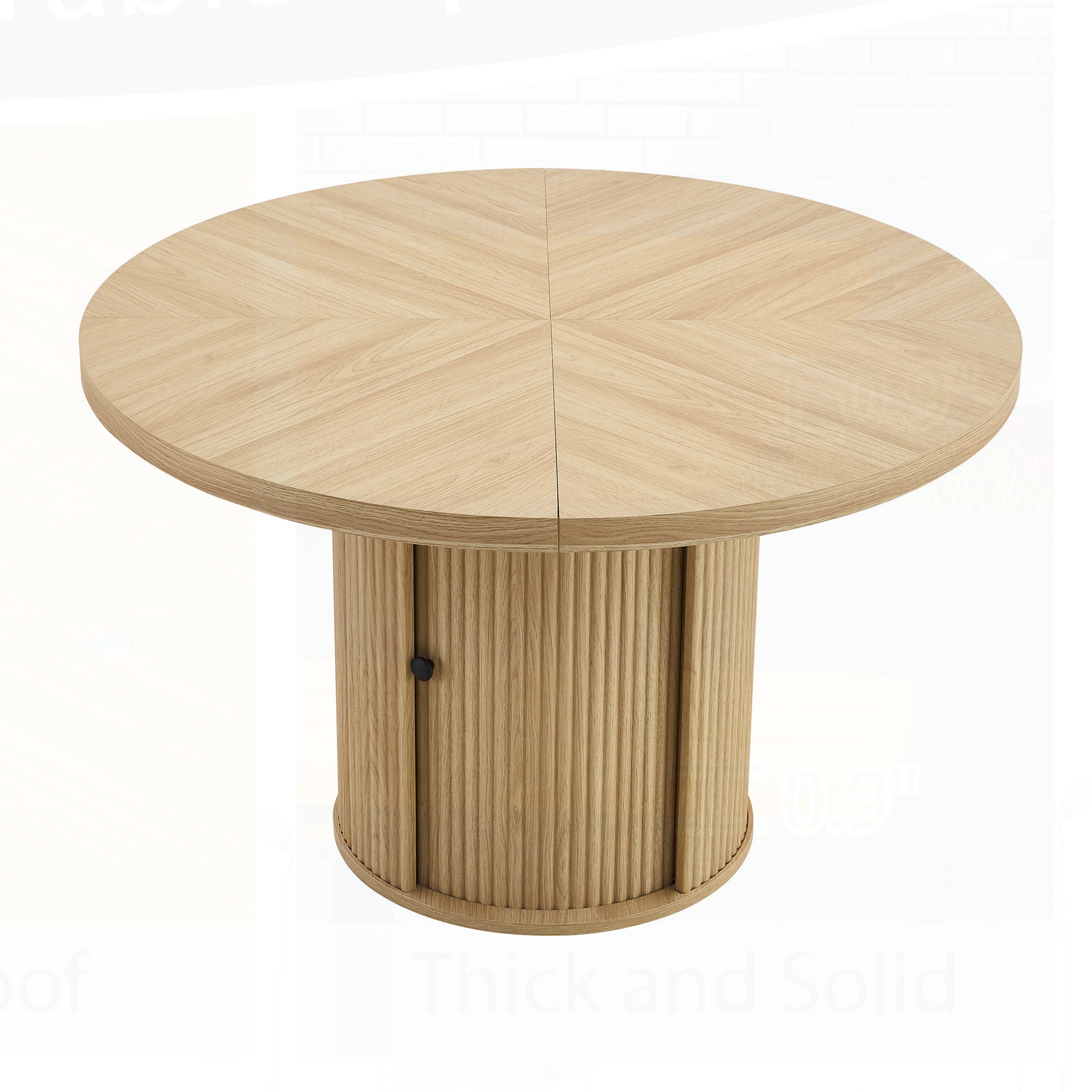 Wade Logan® 47.2-inch round wooden-style dining table with double-layer ...