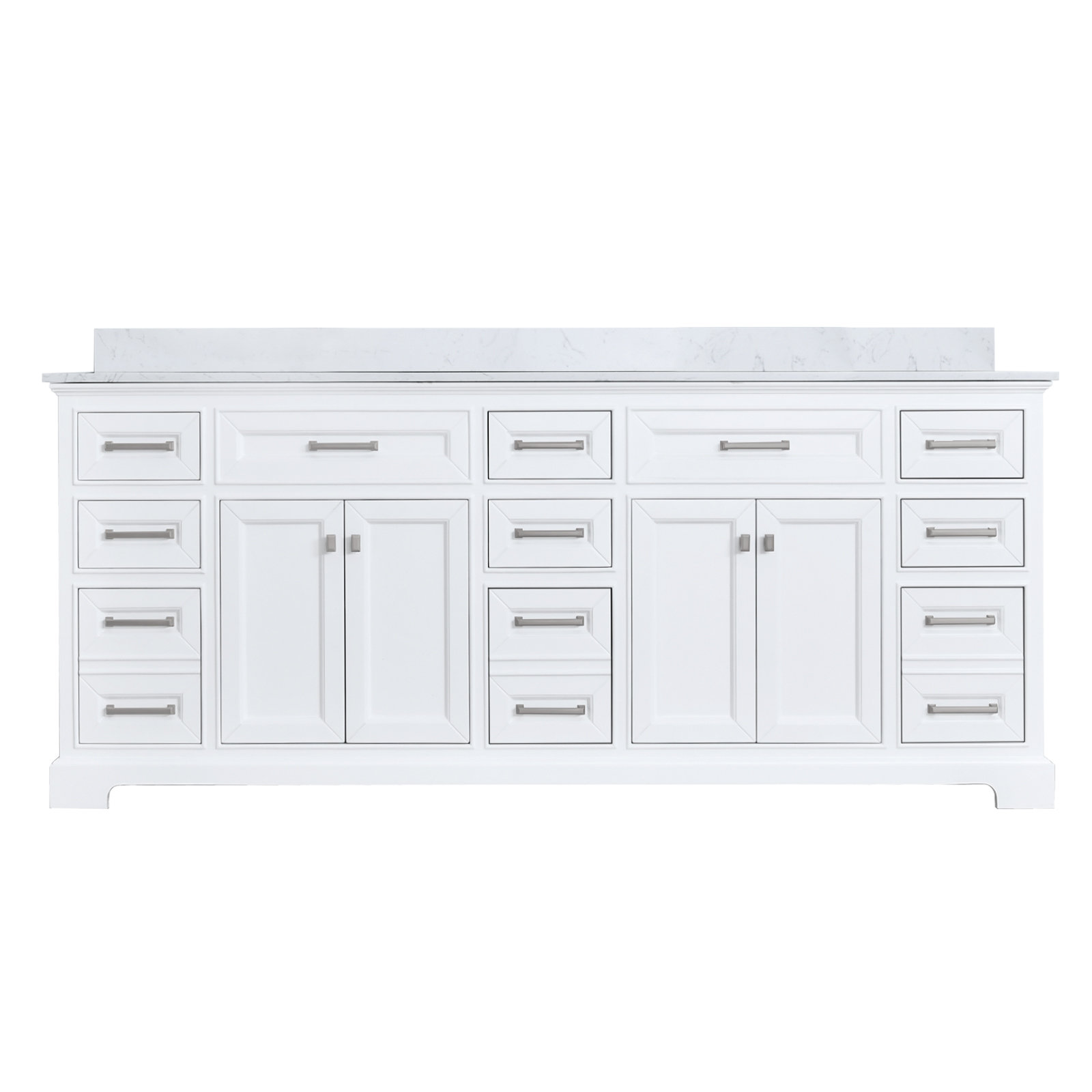 Wildon Home® Alorie 84 Inch Double Sink Bathroom Vanity With Engineered ...
