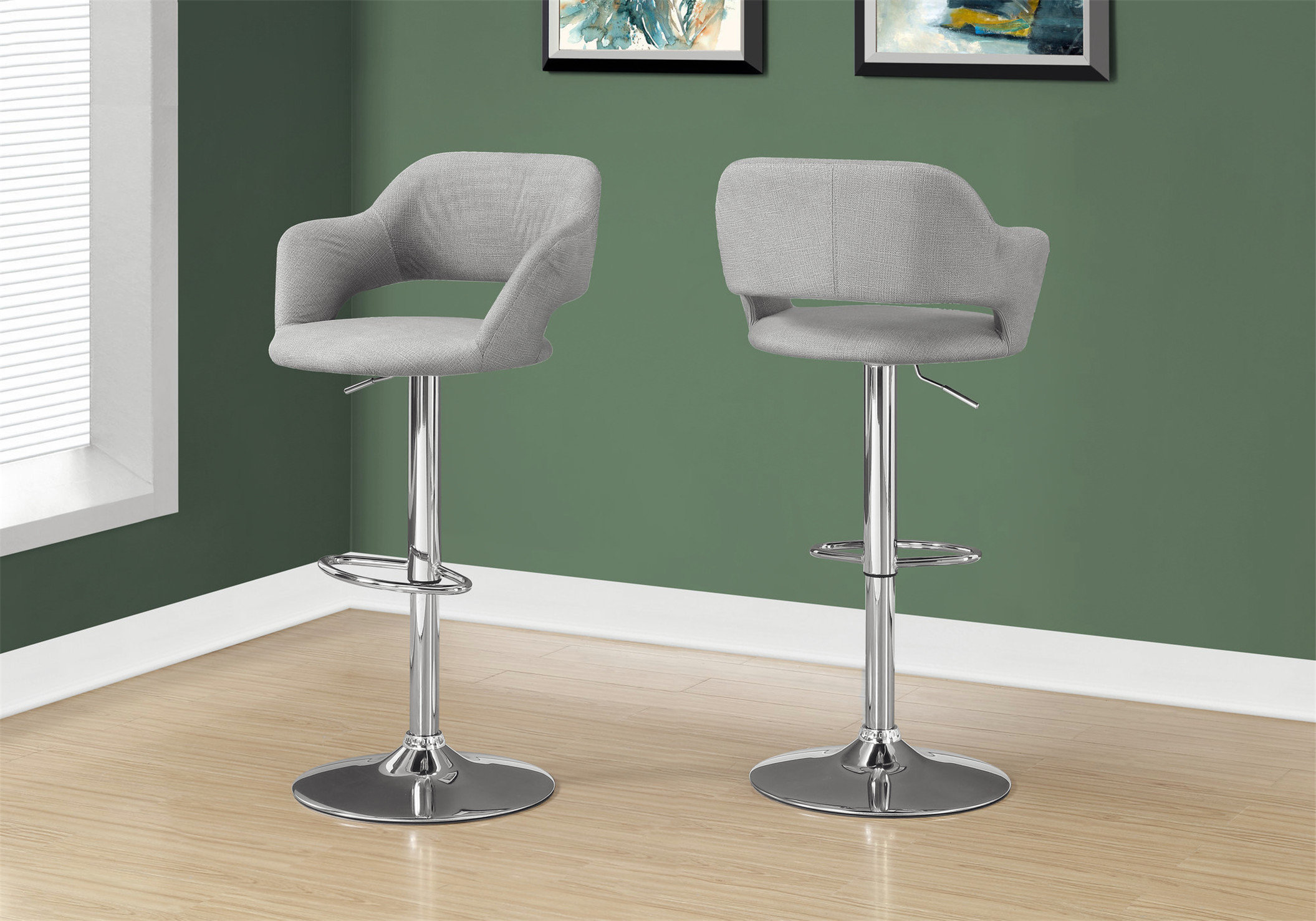 Ivy Bronx Versatile Adjustable Swivel Bar Stool with Comfortable Fabric ...