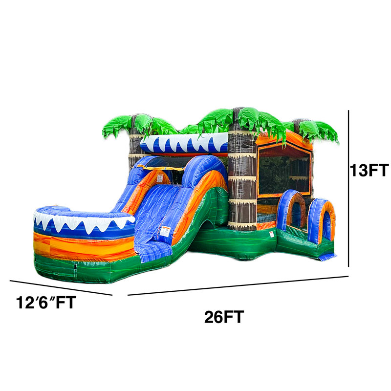 XJUMP Tropical Ocean Commercial Grade Bounce House Water Slide (with ...