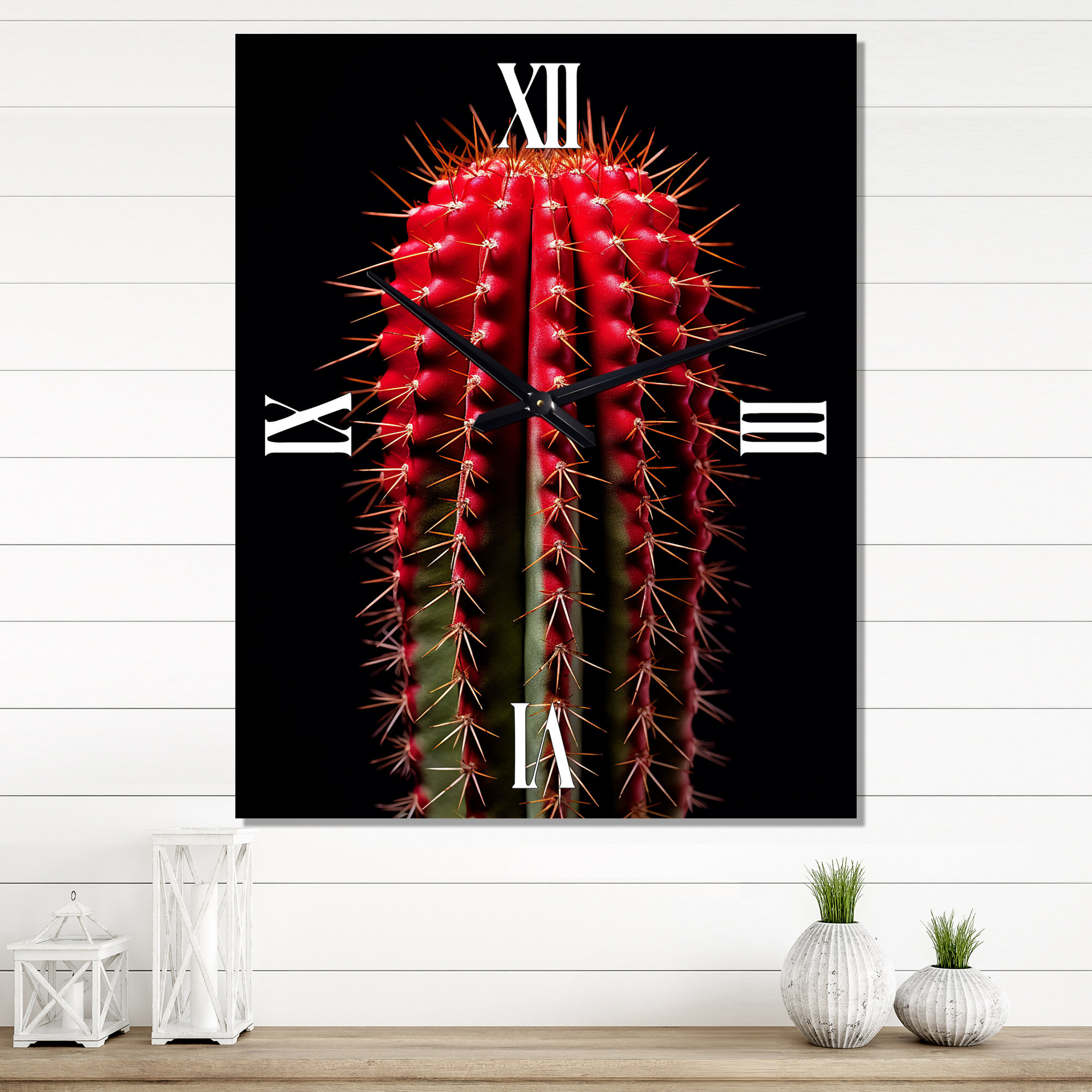 Latitude Run® Cactus Red And Black Maroon Monolith - Cactus Modern Wall ...