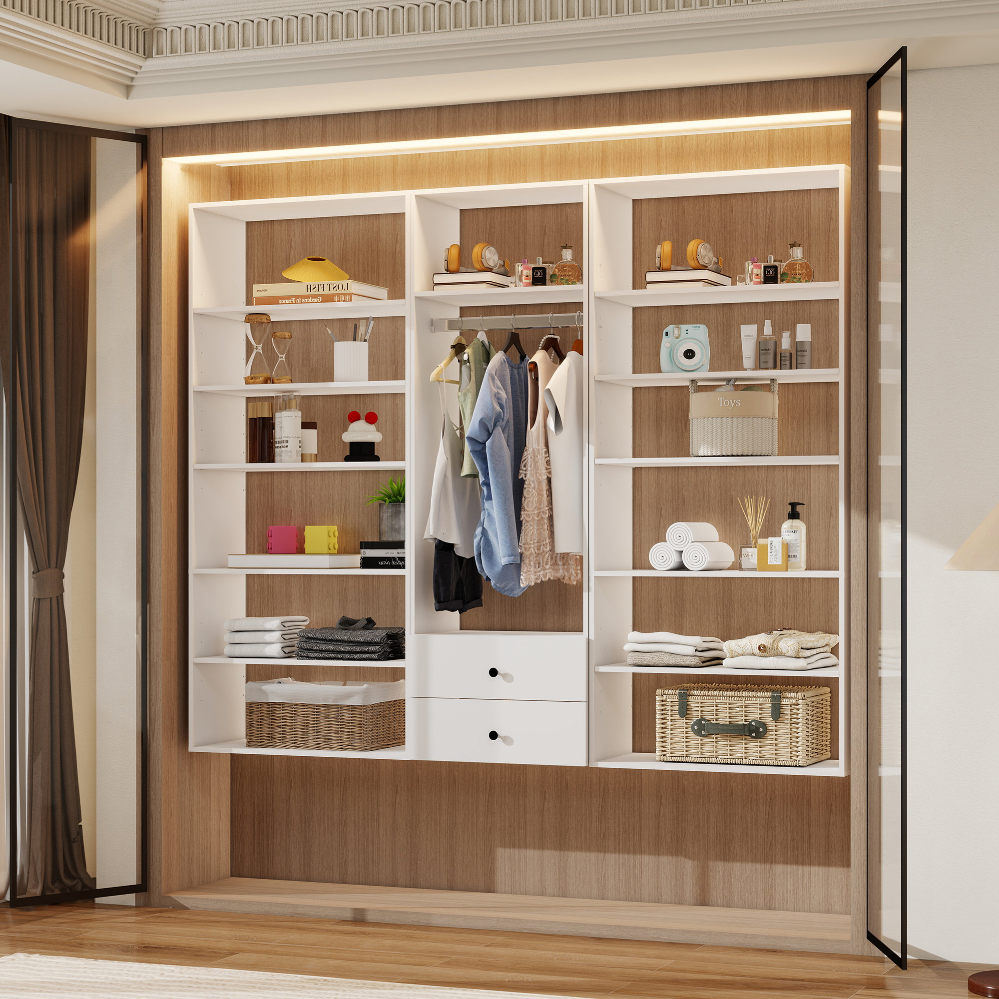 Ivy Bronx Closet System With Drawers – Built in Closet Organizer ...
