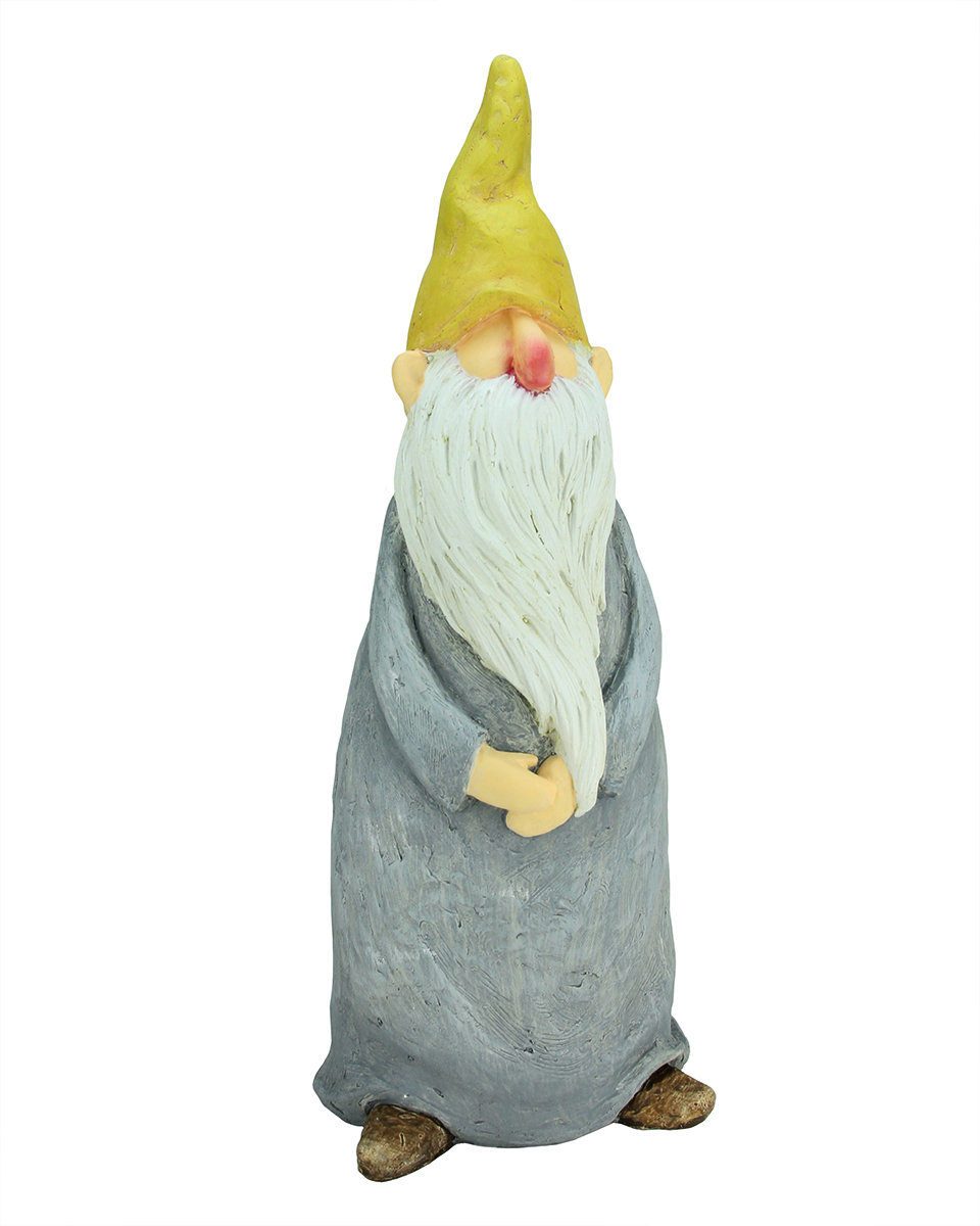 Northlight Seasonal 20" Gnome with Gray Robe and Yellow Cap Outdoor ...