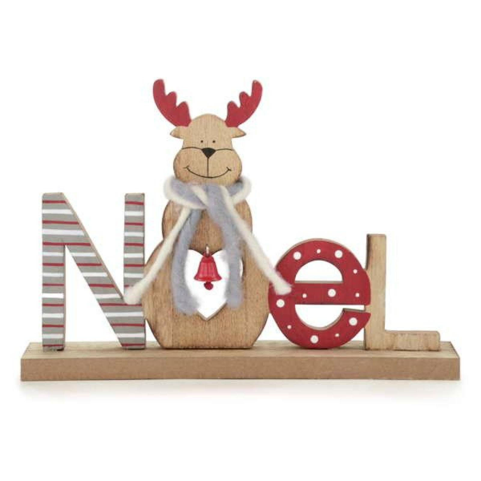 The Holiday Aisle® Noel Reindeer Decoration In Natural And Red ...
