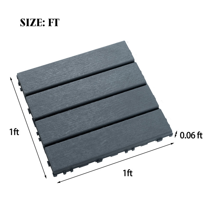 JETEAGO Plastic Interlocking Deck Tile | Wayfair