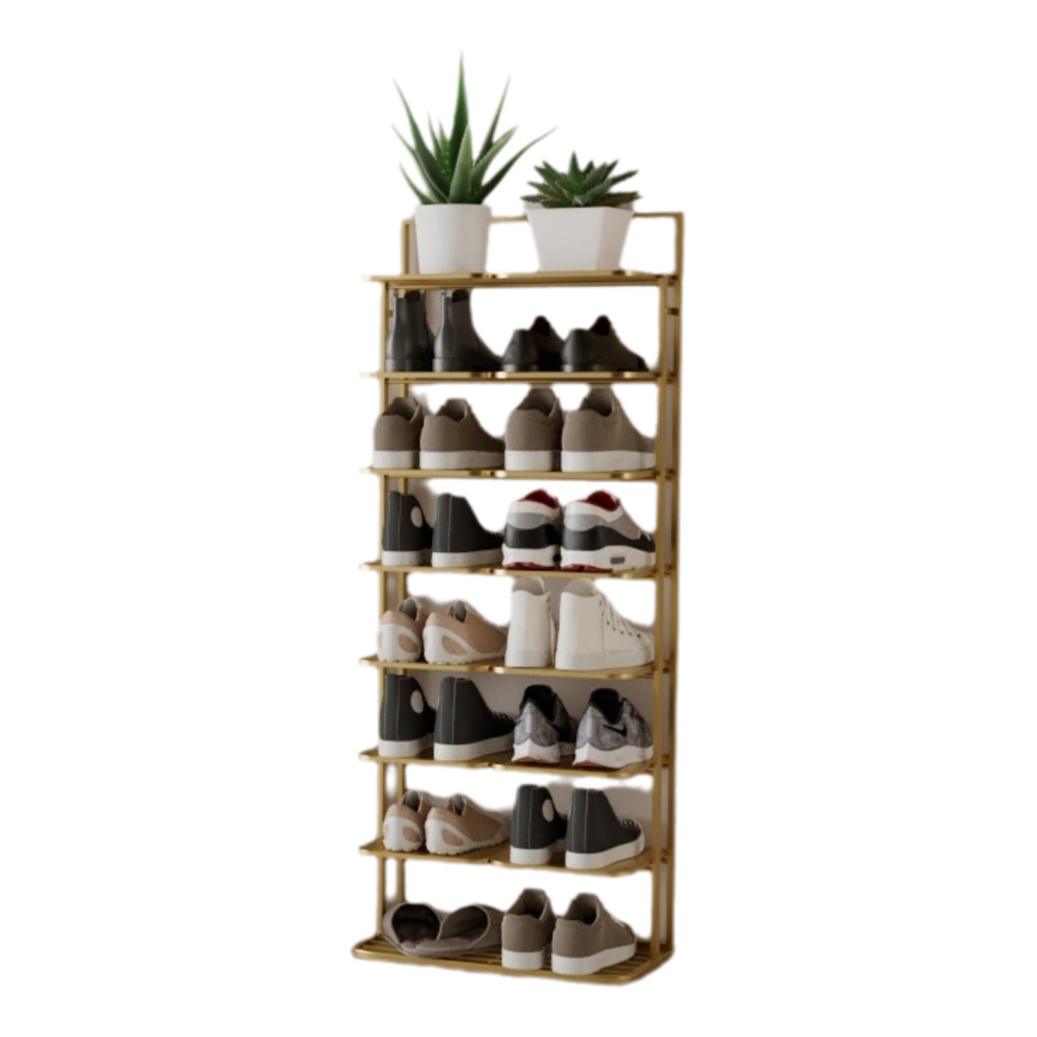 Mercer41 Metal Storage Double Tier Shoe Rack Black | Wayfair