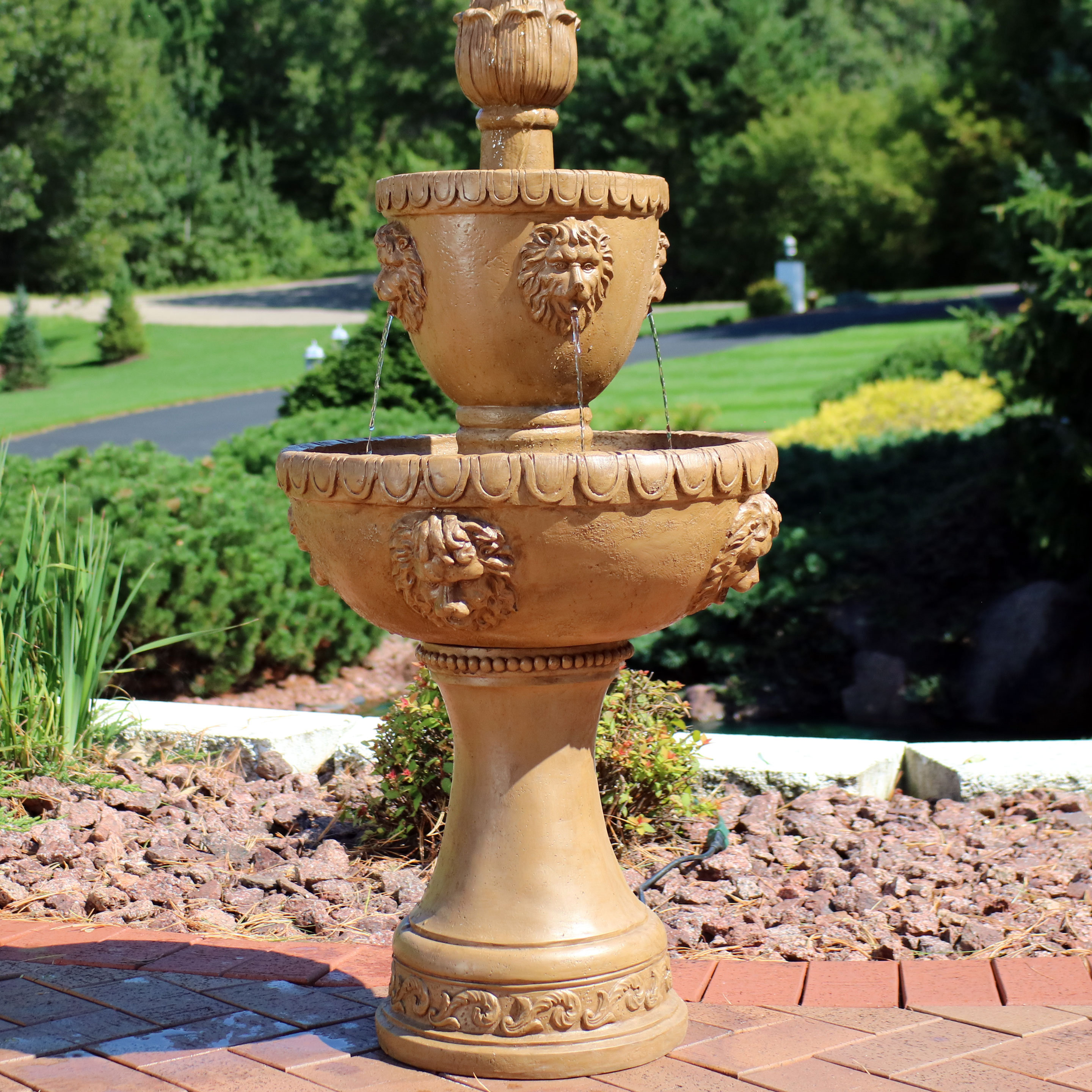 Astoria Grand Dunigan Resin Lion Fountain & Reviews | Wayfair