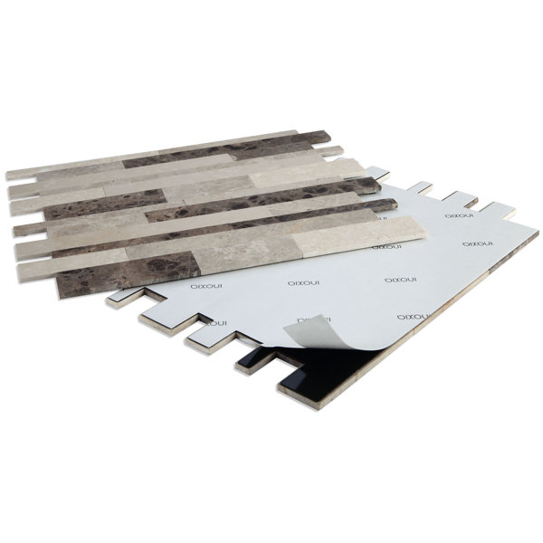 Speed tiles 7.8'' W x 1.26'' L Natural Stone Peel and Stick Mosaic Tile ...