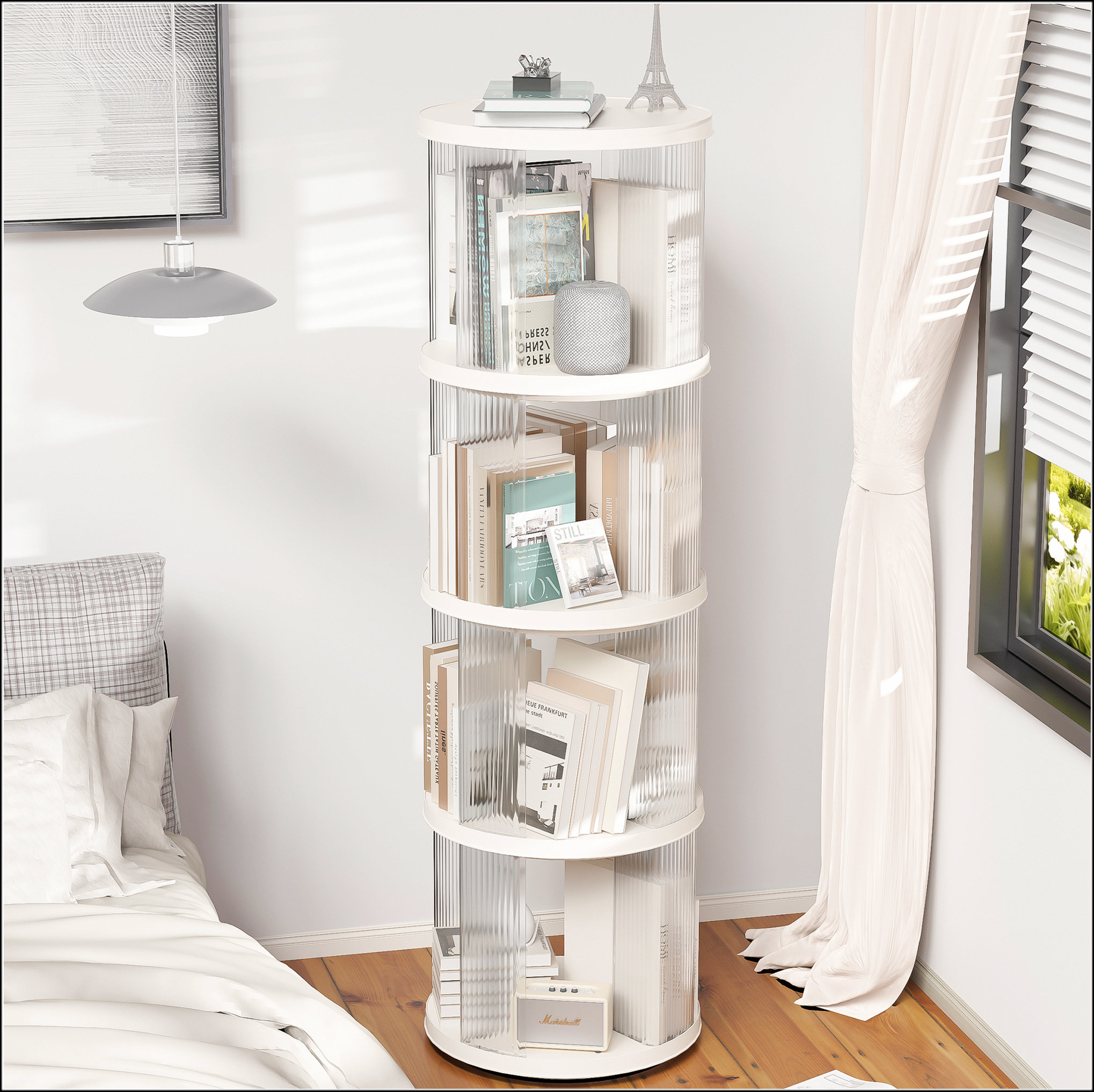 Isabelle & Max™ 360° Rotating Bookshelf, Small Corner Bookcase with ...