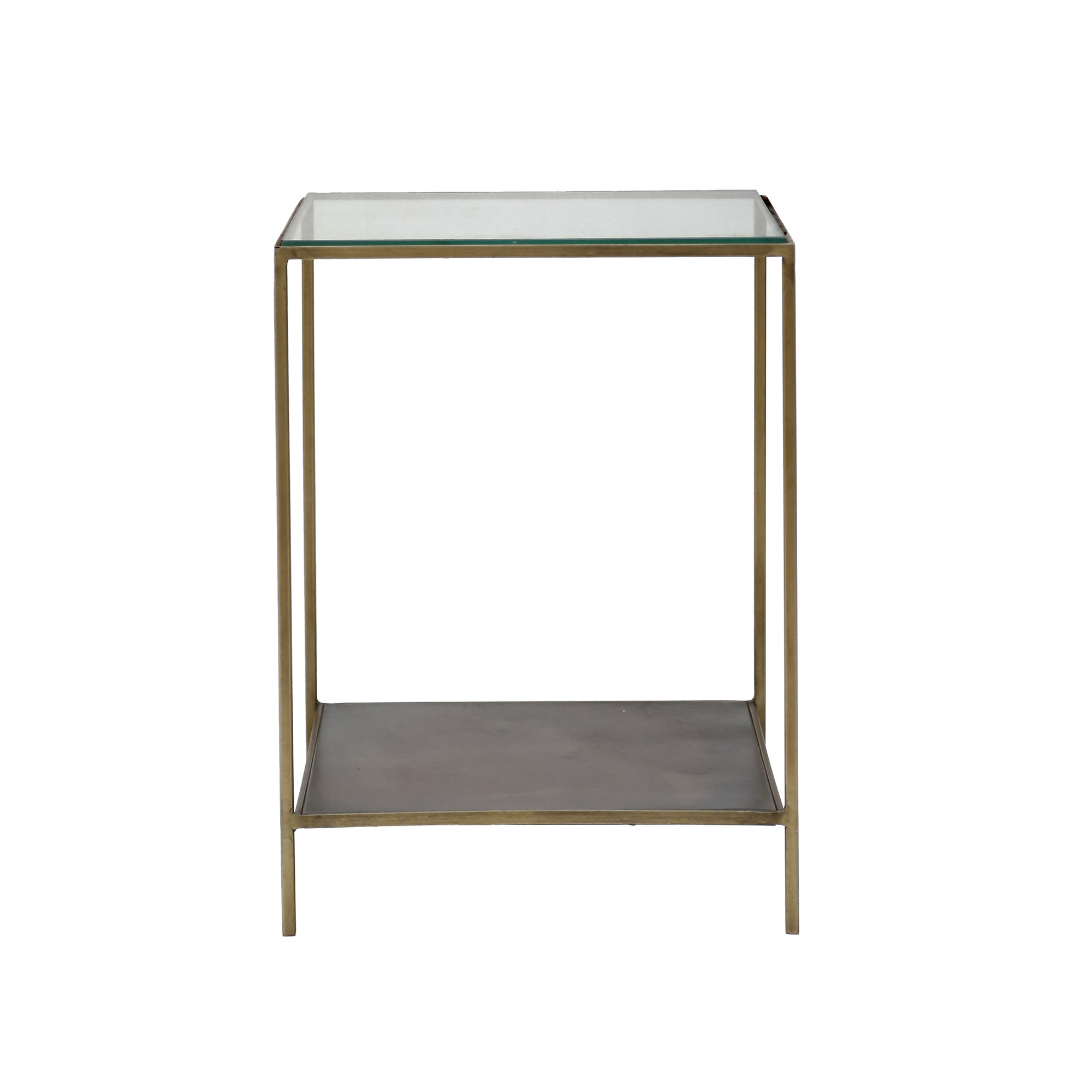 Joss & Main Benson Glass Top End Table with Storage | Wayfair