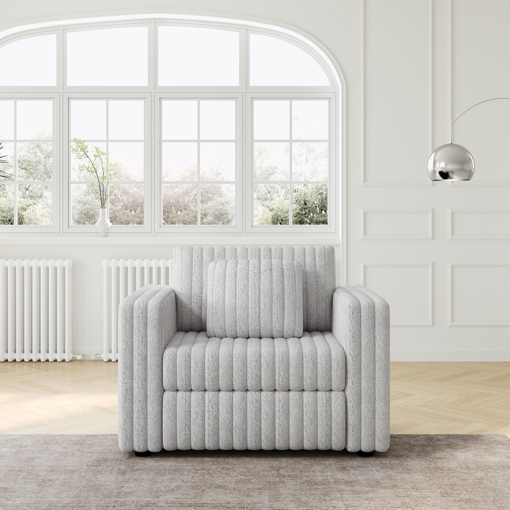 Everly Quinn Futon Chair Bed Convertible Chair 3-in-1 Pull Out Sleeper ...
