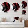 Ivy Bronx Red Black Infinite Ripples II - Abstract Modern Waves Round ...