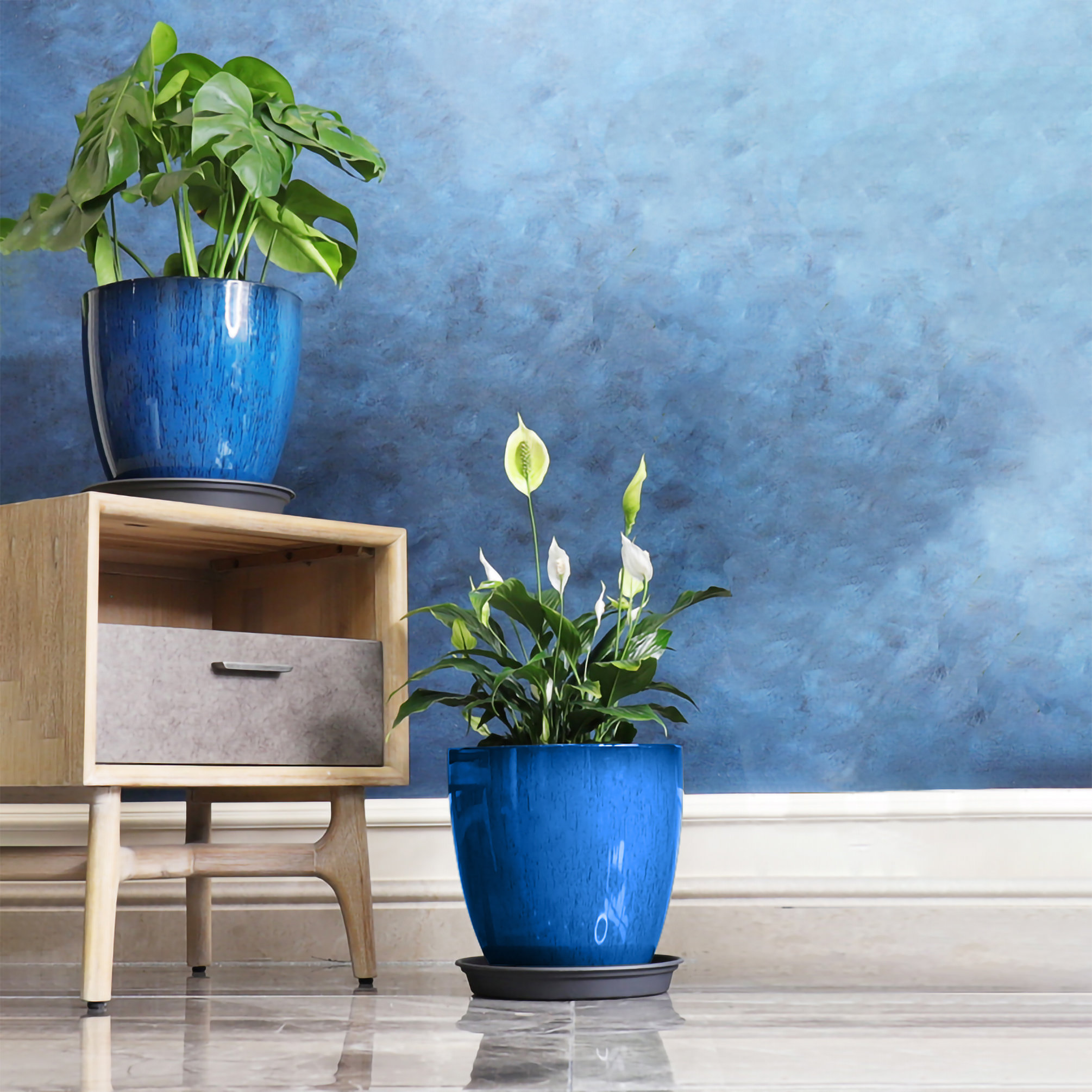 Highland Dunes® Garden Plastic Round 11.8" Diameter 12" Tall Planter ...