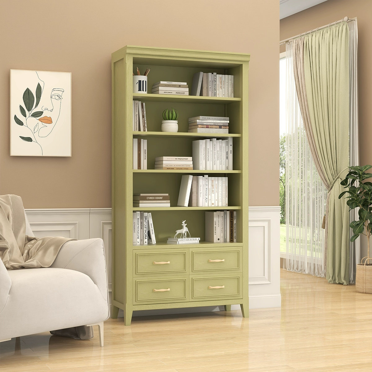 marlao Modern and Simple Design Green Display Cabinet | Wayfair