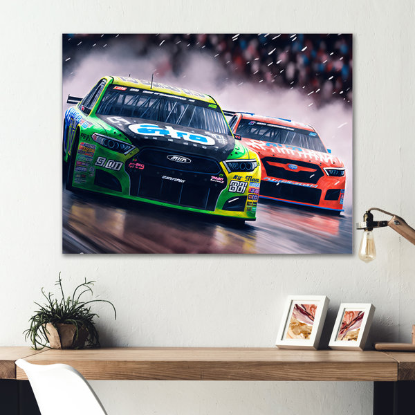 Latitude Run® Stock Car Racing Last Lap IV On Metal Print | Wayfair