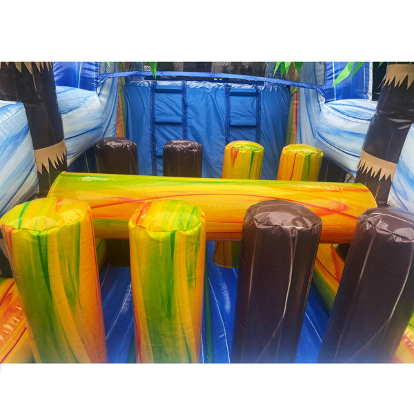 Jingo Jump 9' x 36' Inflatable Obstacle Course with Water Slide and Air ...