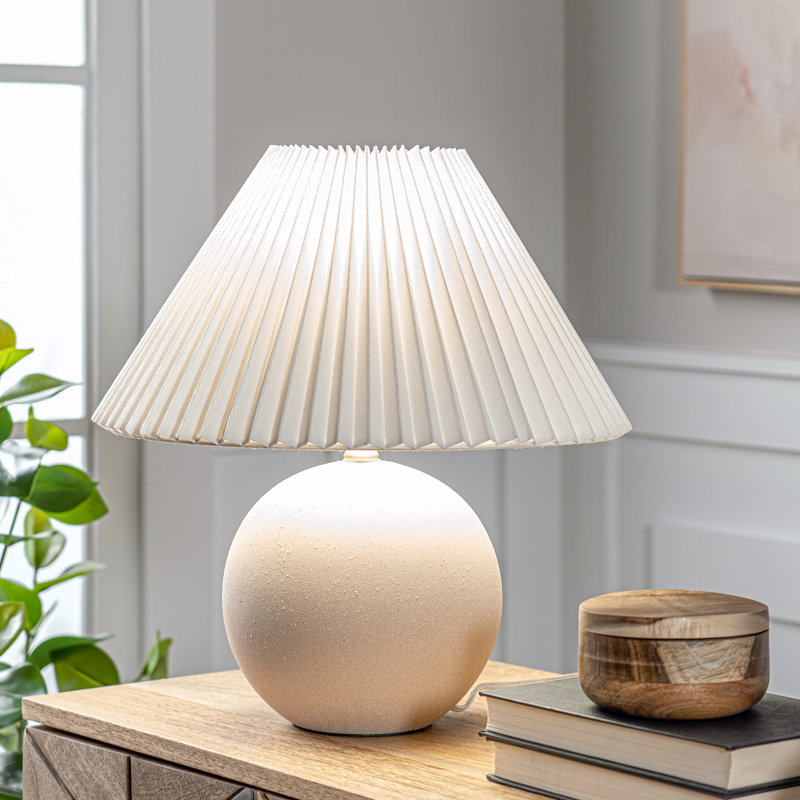 Mercer41 Transitional 17" Beige Ceramic Table Lamp | Wayfair