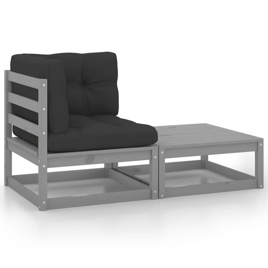 Ebern Designs Wooden Lounge Set Solid Pinewood, 100% Polyester Medium ...