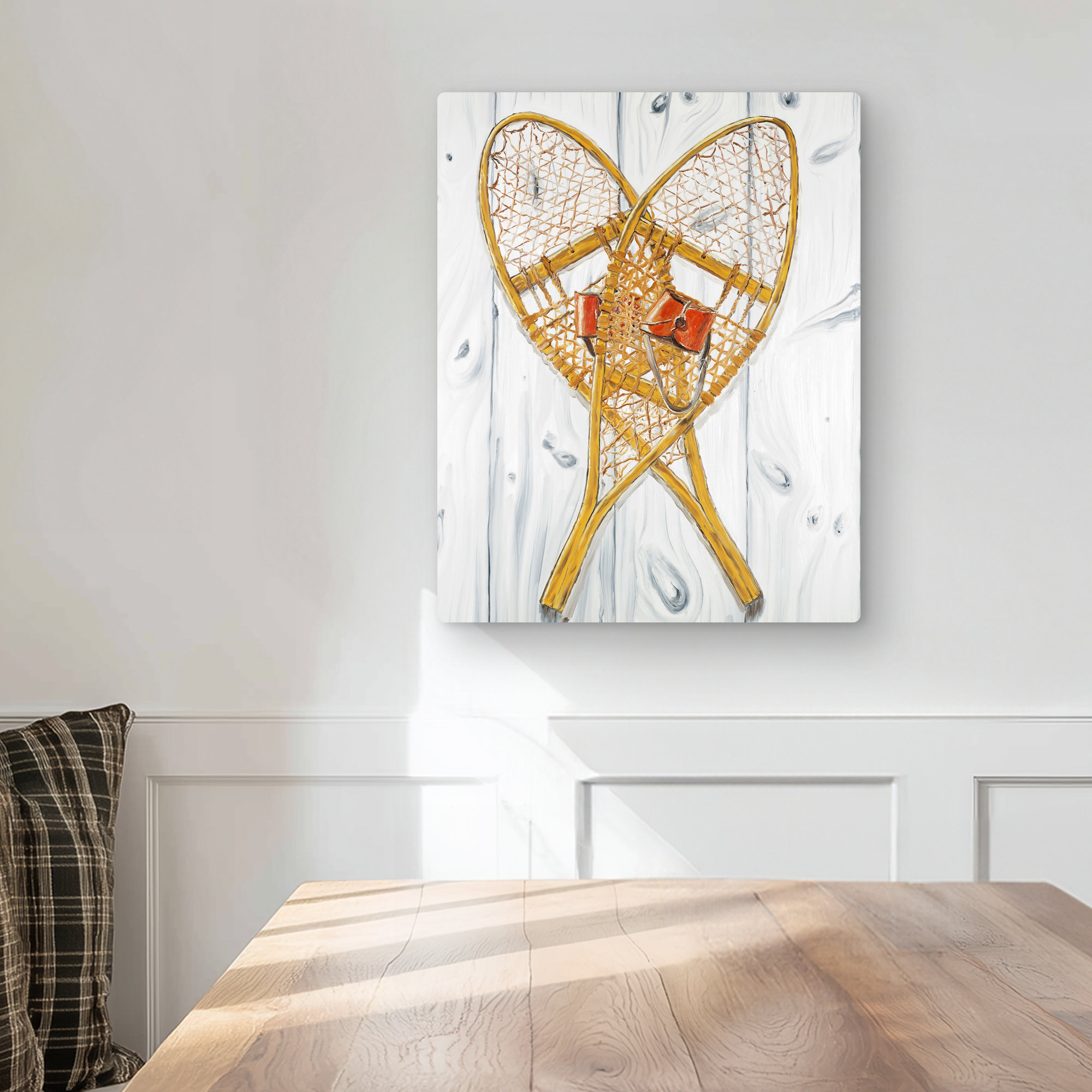 Lark Manor™ Vintage Snowshoes | Gray Man Cave Metal Print Decor | Wayfair