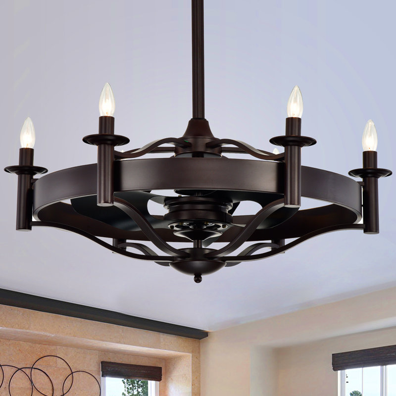 Red Barrel Studio® 32" Lamora 3 - Blade Chandelier Ceiling Fan with ...