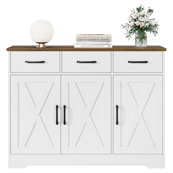 Laurel Foundry Modern Farmhouse Tahara 42.5" Wide 3 Drawer Sideboard ...