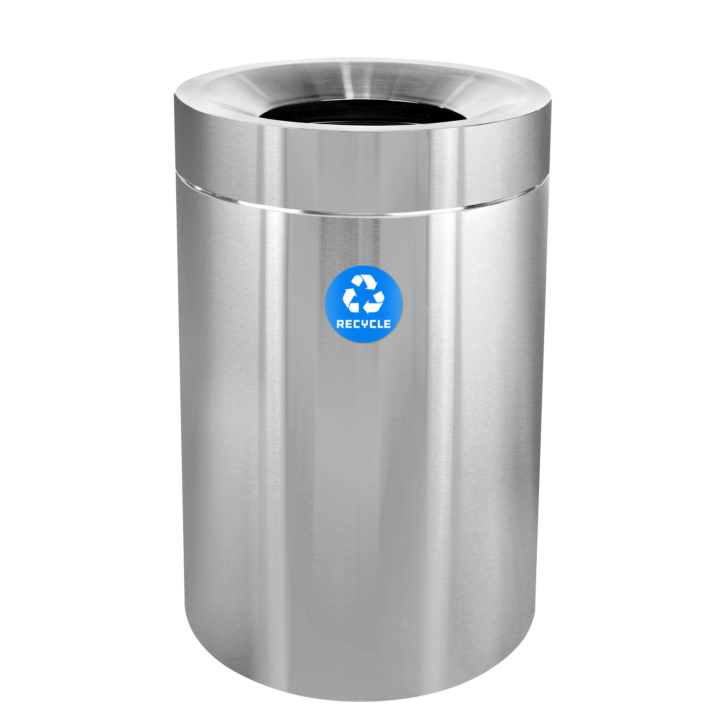Alpine Industries Commercial Steel Open Top Recycling Bin - 50 Gallons ...